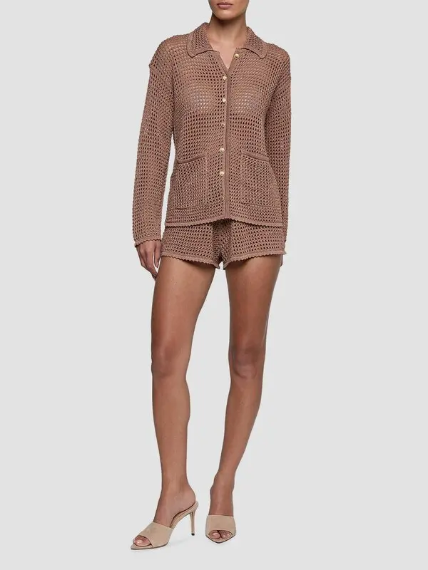 L'Agence Mariana Pointelle Button-front Shirt