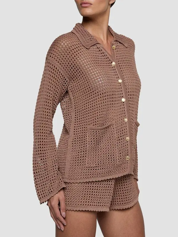 L'Agence Mariana Pointelle Button-front Shirt