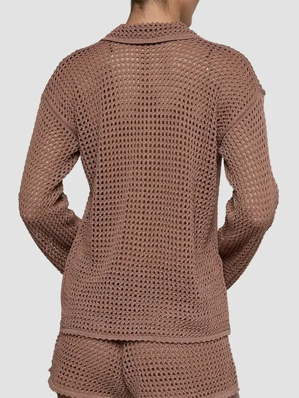L'Agence Mariana Pointelle Button-front Shirt