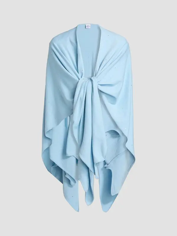 CAROLYN ROWAN ACCESSORIES Sequin Cashmere-silk Ruana - Blue