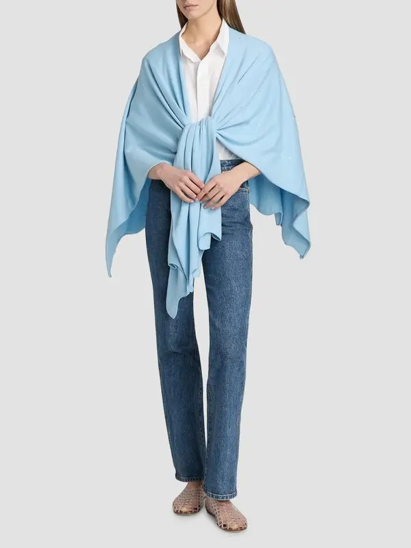 CAROLYN ROWAN ACCESSORIES Sequin Cashmere-silk Ruana