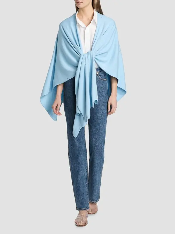 CAROLYN ROWAN ACCESSORIES Sequin Cashmere-silk Ruana