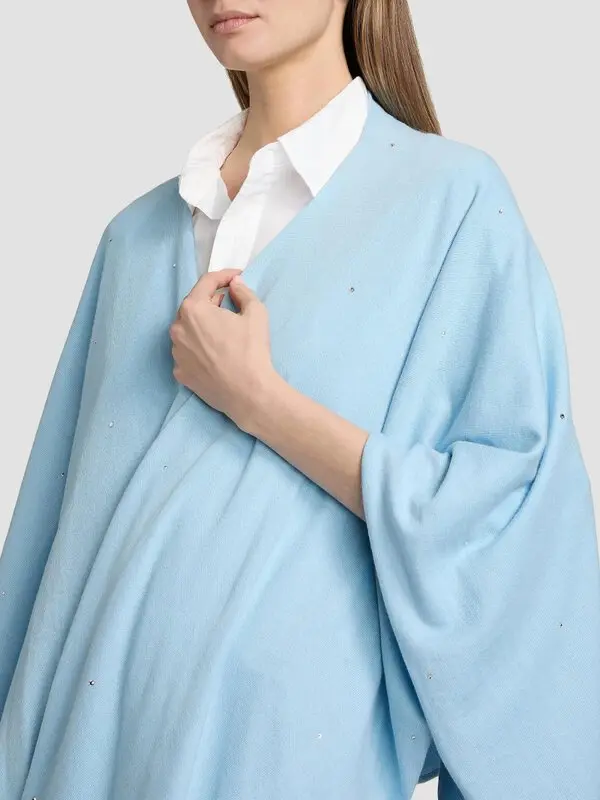 CAROLYN ROWAN ACCESSORIES Sequin Cashmere-silk Ruana