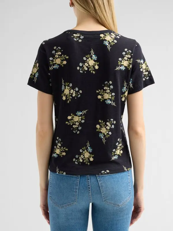 Veronica Beard Carla Floral Cotton Crewneck T-shirt
