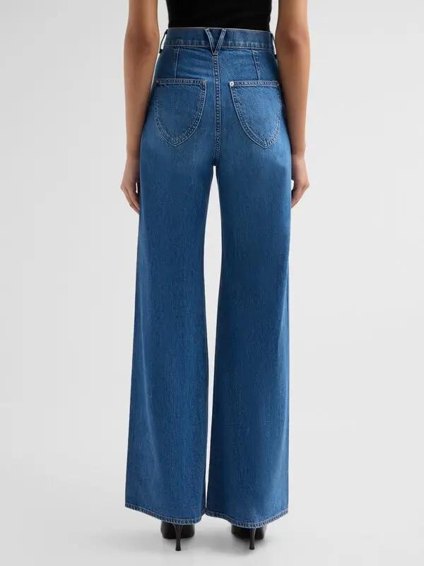 Veronica Beard Grant High-rise Wide-leg Jeans
