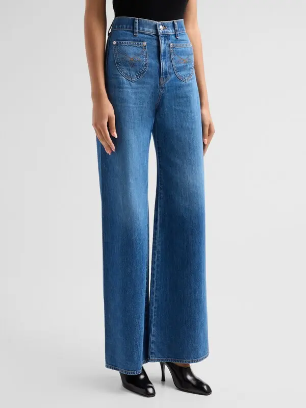 Veronica Beard Grant High-rise Wide-leg Jeans