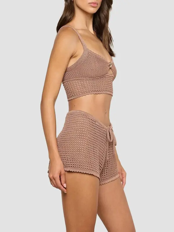 L'Agence Tracy Pointelle-knit Bralette