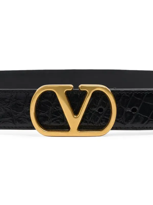 Valentino Garavani Vlogo Signature Crocodile Belt