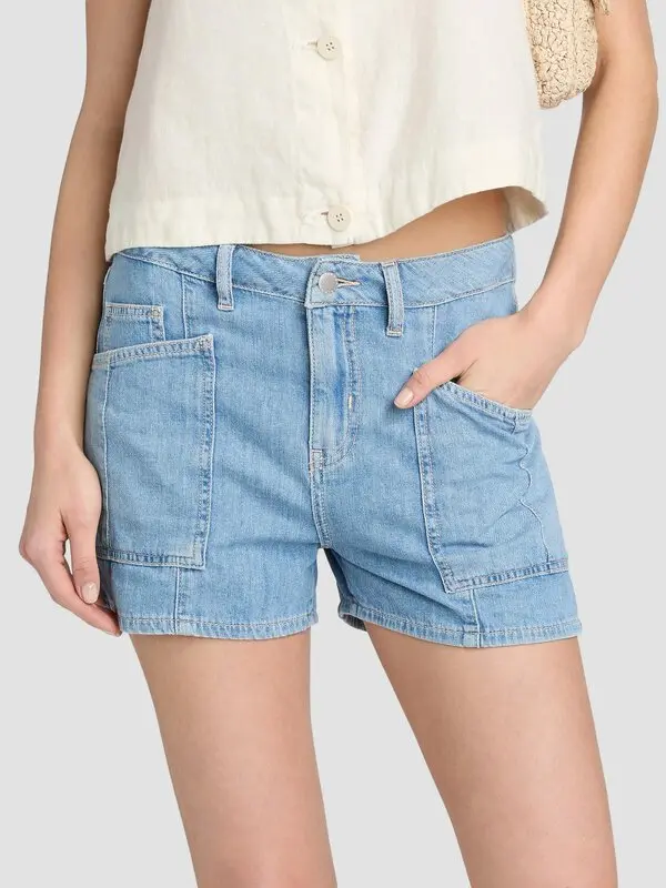L'Agence Kyra Cotton High-rise Denim Shorts