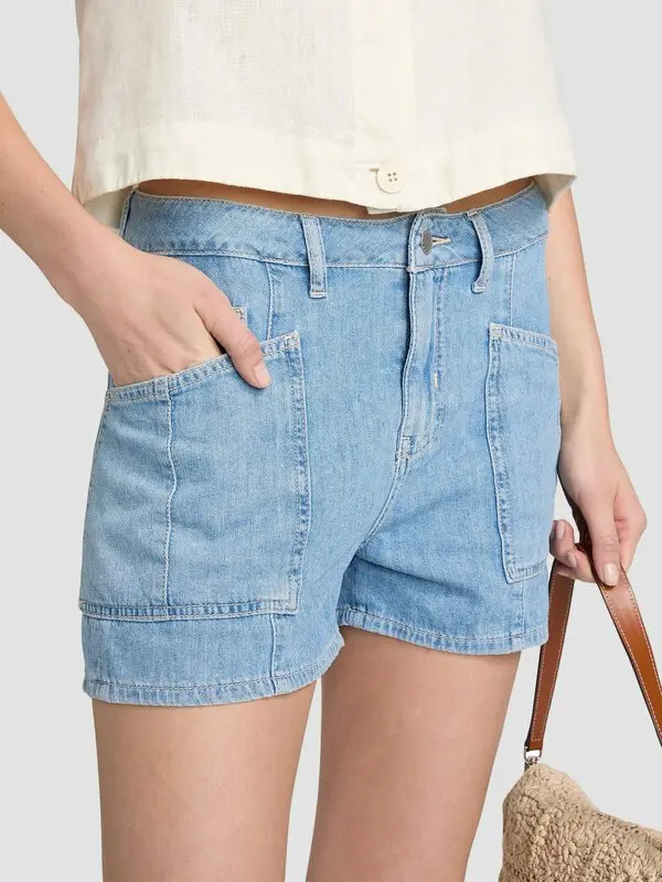 L'Agence Kyra Cotton High-rise Denim Shorts