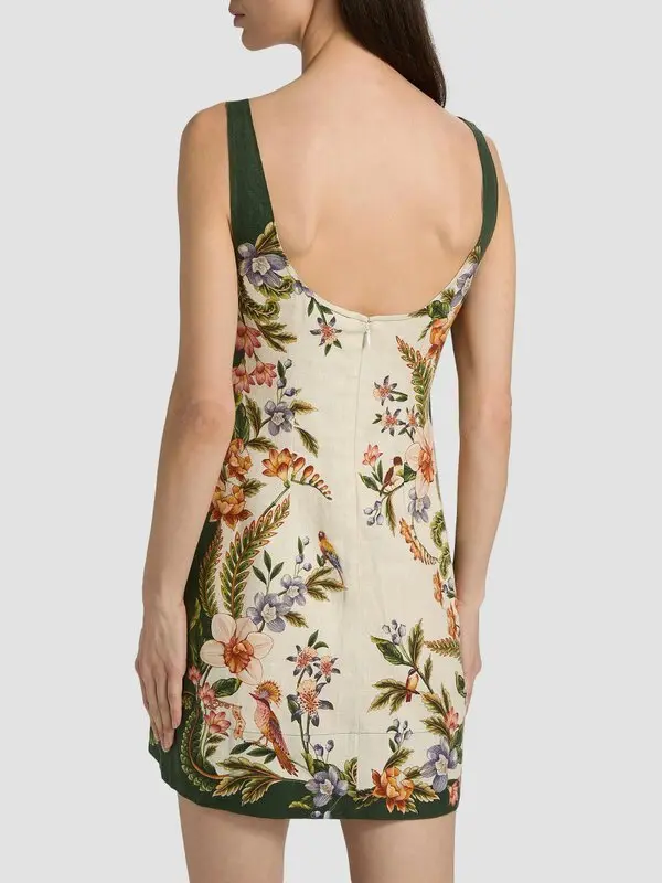 Farm Rio Nature Floral Linen Minidress