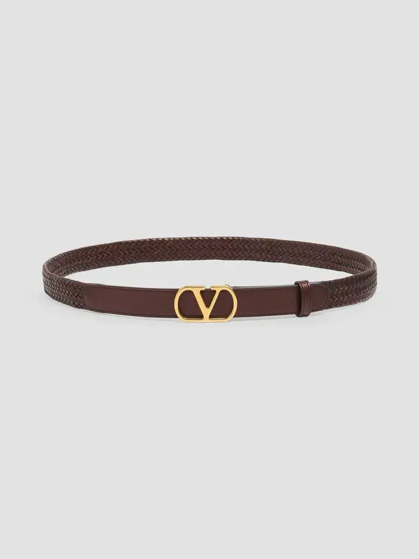 Valentino Garavani Vlogo Signature Braided Calfskin Belt
