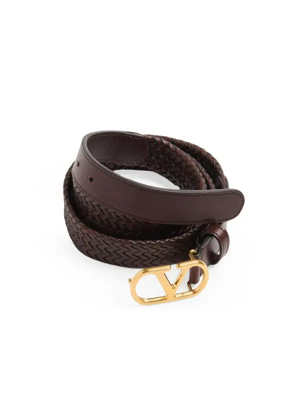 Valentino Garavani Vlogo Signature Braided Calfskin Belt