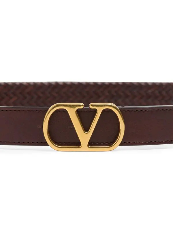Valentino Garavani Vlogo Signature Braided Calfskin Belt