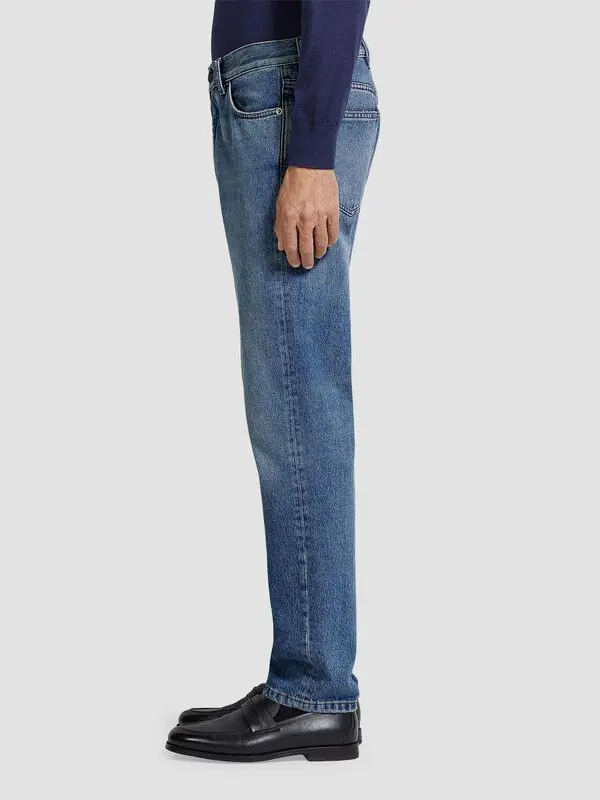 Zegna Stone-washed Cotton Roccia Jeans - Blue
