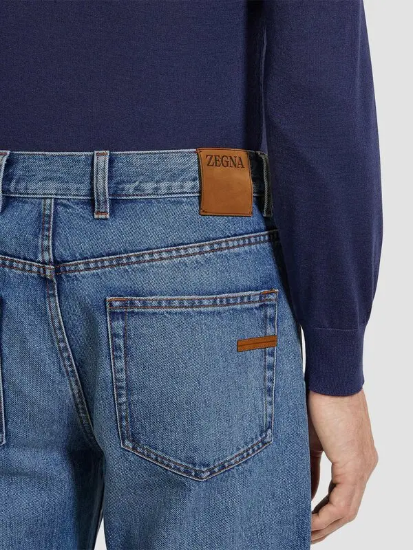 Zegna Stone-washed Cotton Roccia Jeans - Blue