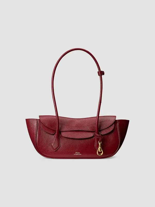 Polo Ralph Lauren Polo Blaze Small Grain Leather East-west Shoulder Bag - Currant
