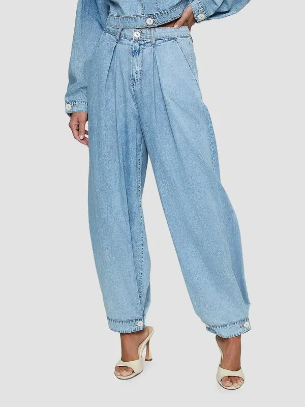 L'Agence Elias High-rise Convertible Wide-leg Jeans