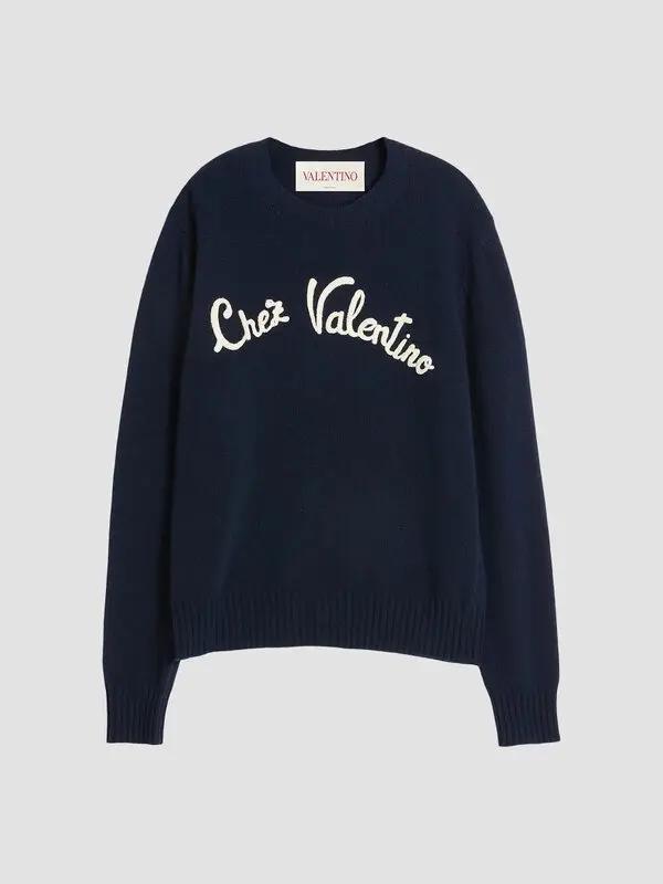 Valentino Garavani Wool Crewneck Sweater With Embroidery