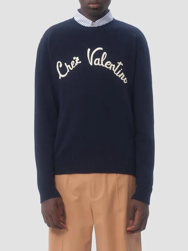 Valentino Garavani Wool Crewneck Sweater With Embroidery