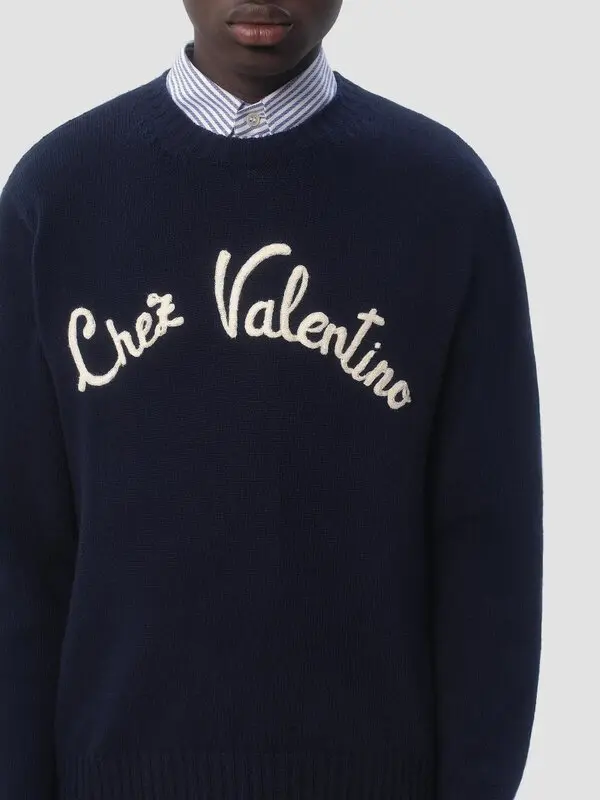 Valentino Garavani Wool Crewneck Sweater With Embroidery