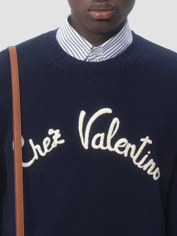 Valentino Garavani Wool Crewneck Sweater With Embroidery