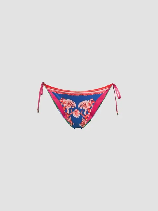 Farm Rio Floral Mixed Scarves Bikini Bottom - Multi
