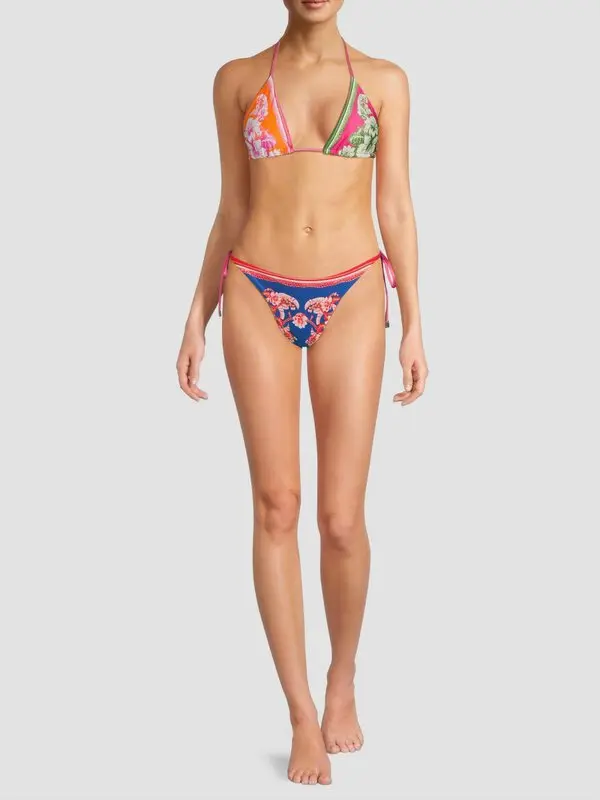 Farm Rio Floral Mixed Scarves Bikini Bottom