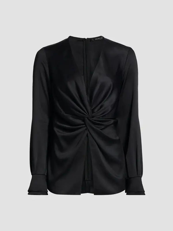 TOCCIN Lauren Twist V-neck Blouse - Jet