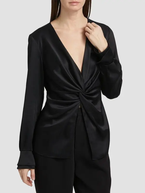 TOCCIN Lauren Twist V-neck Blouse