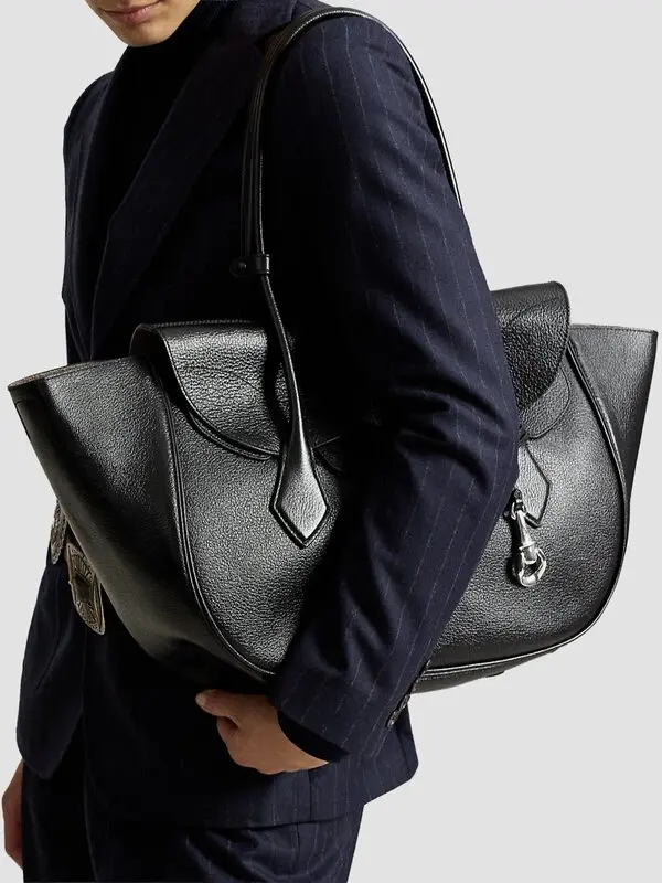 Polo Ralph Lauren Polo Blaze Large Grain Leather Shoulder Bag