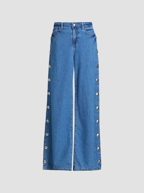 L'Agence Jennings Side-snap High-rise Wide-leg Jeans