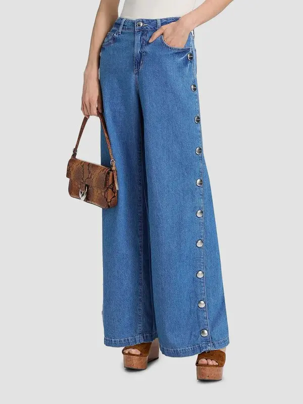 L'Agence Jennings Side-snap High-rise Wide-leg Jeans