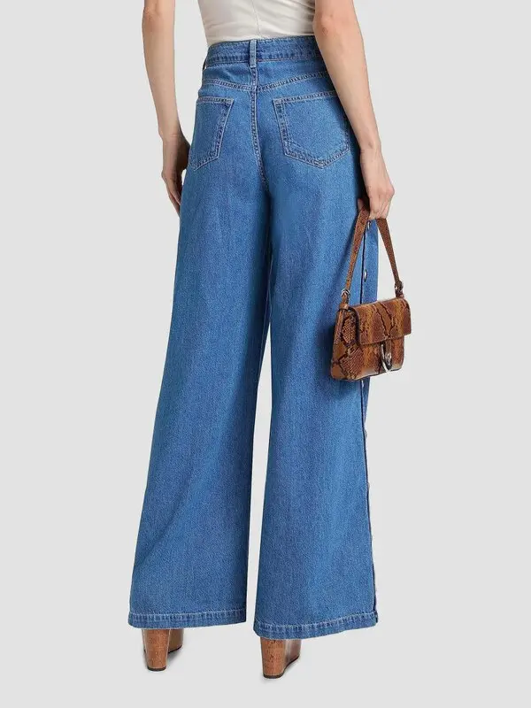 L'Agence Jennings Side-snap High-rise Wide-leg Jeans