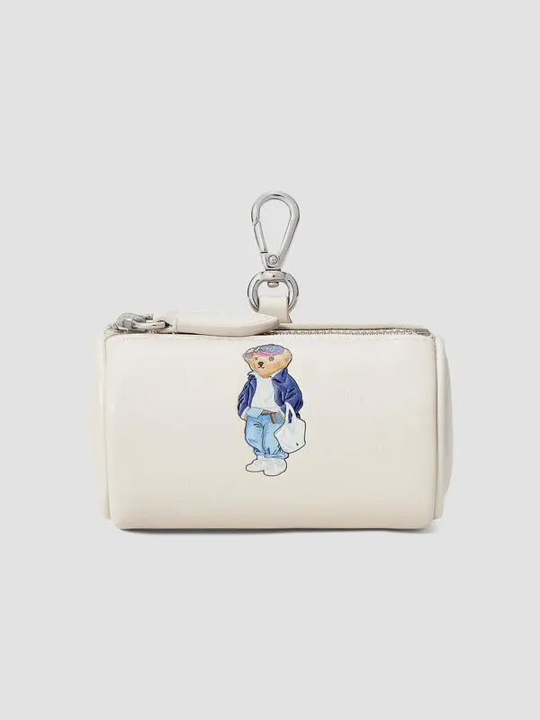 Polo Ralph Lauren Spring Bear Leather Coin Purse - Parchment