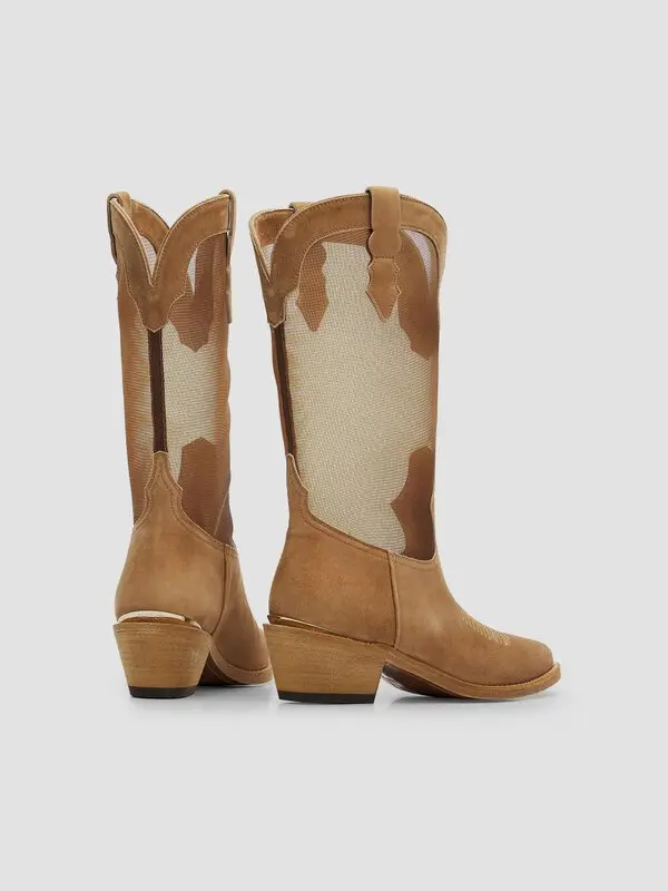 Partlow Gemma 55mm Suede & Mesh Cowboy Boots