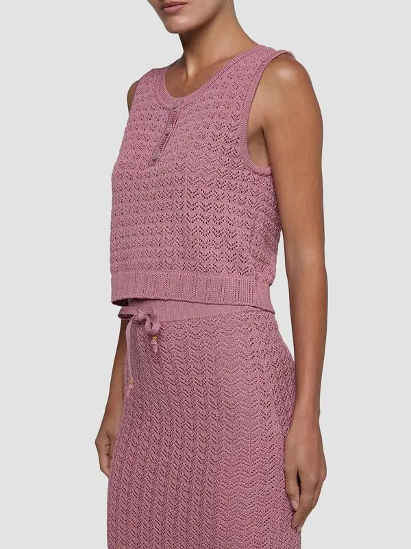 L'Agence Carven Pointelle-knit Tank