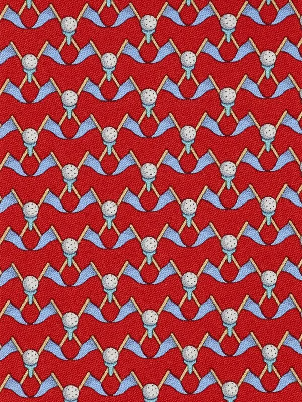 FERRAGAMO Golf-print Silk Tie - Rosso