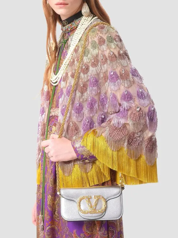 Valentino Garavani Locò Small Shoulder Bag In Laminated Calfskin