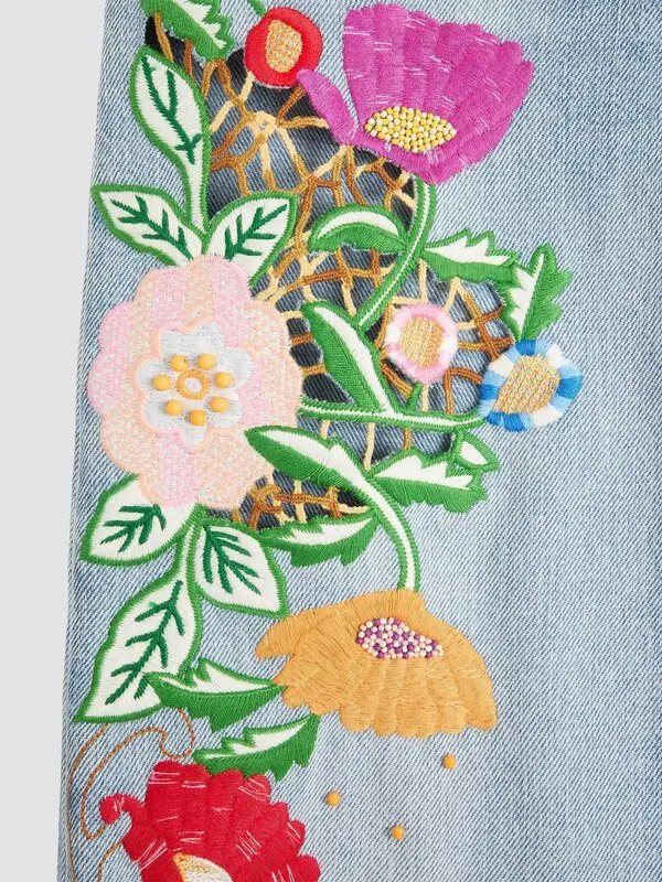 Valentino Garavani Embroidered Denim Pants - Multicolour
