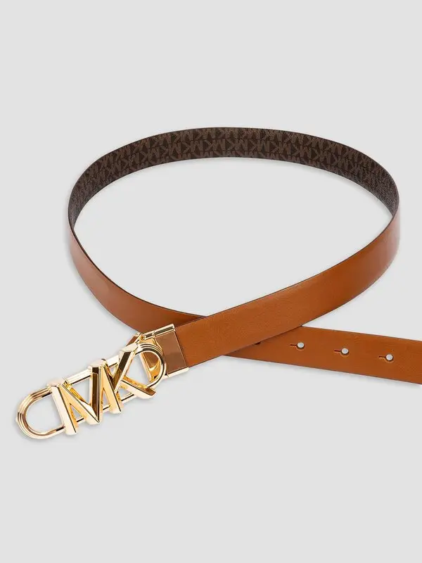 Michael Kors Mk Logo Reversible Leather Belt - Brown