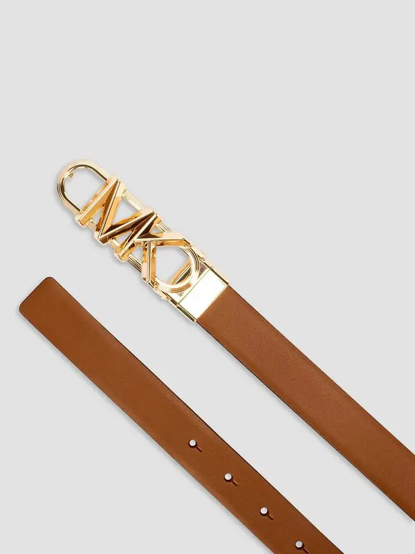 Michael Kors Mk Logo Reversible Leather Belt - Brown