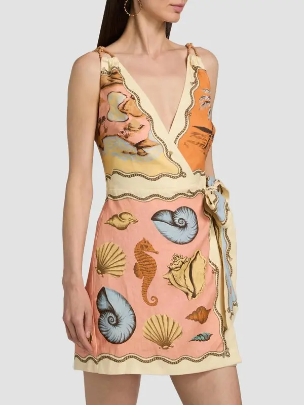 Farm Rio Rio Souvenir Scarves Rope Straps Mini Dress