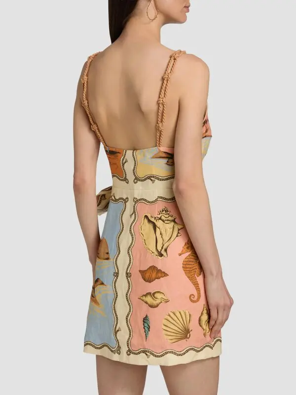 Farm Rio Rio Souvenir Scarves Rope Straps Mini Dress