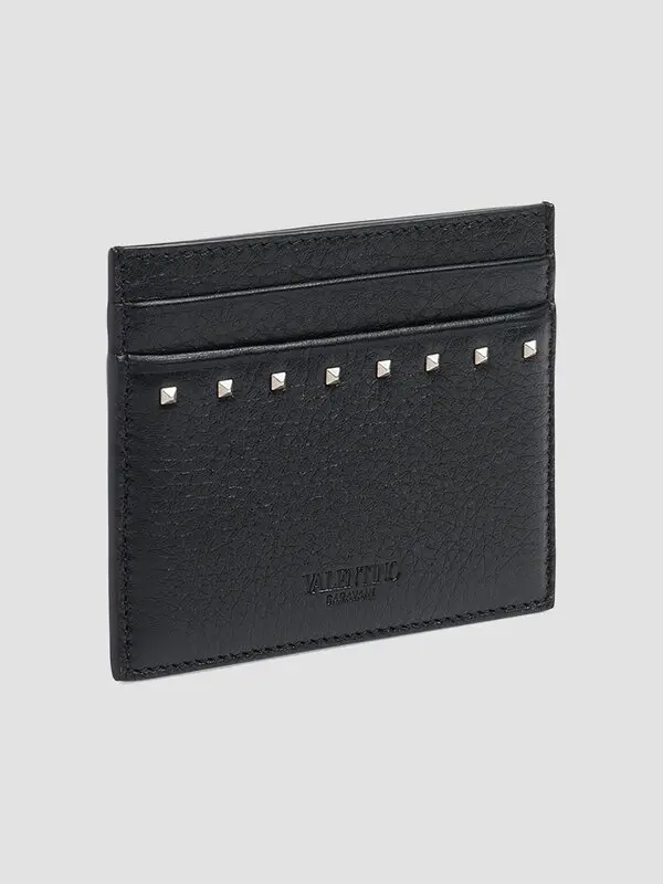 Valentino Garavani Rockstud Grainy Calfskin Cardholder