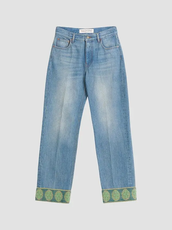 Valentino Garavani Trousers With Jacquard Trims