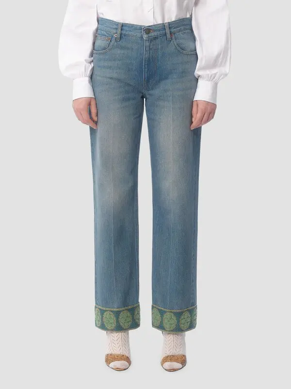 Valentino Garavani Trousers With Jacquard Trims