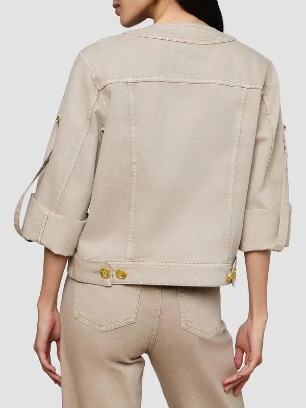 L'Agence Anouk Collarless Denim Jacket