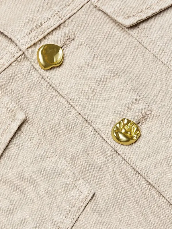 L'Agence Anouk Collarless Denim Jacket