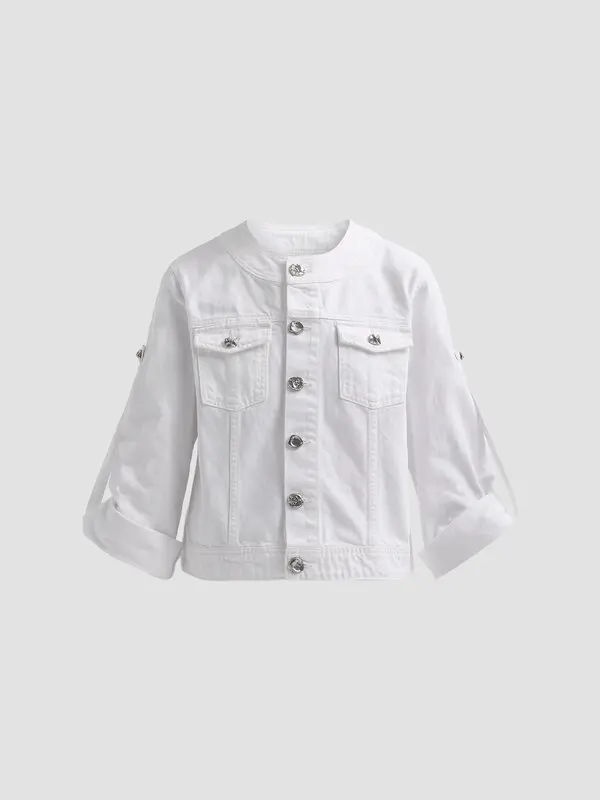 L'Agence Anouk Denim Collarless Jacket